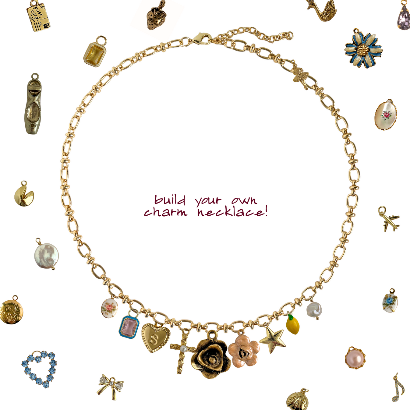 Make Your Own Gold Custom Charm Necklace – Elegant Flair